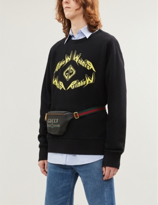 GUCCI - Slogan-print cotton-jersey sweatshirt | Selfridges.com
