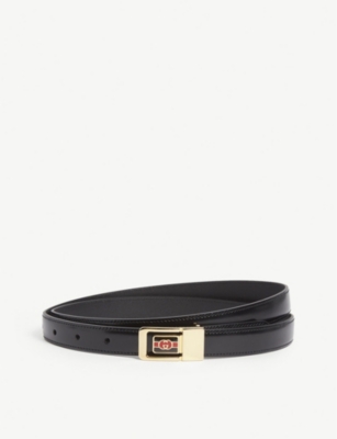 GUCCI - GG plaque leather belt | Selfridges.com