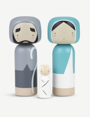 LUCIE KAAS - Nativity wooden Kokeshi dolls set of three | Selfridges.com