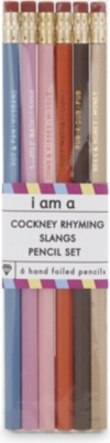 CHRISTMAS - Cockney rhyming slang set of six pencils | Selfridges.com