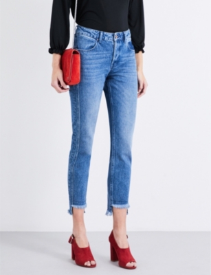 CLAUDIE PIERLOT - Pegase stepped-hem slim high-rise jeans | Selfridges.com