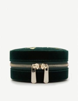 THE ALKEMISTRY - WOLF floral-embroidered round velvet jewellery box ...