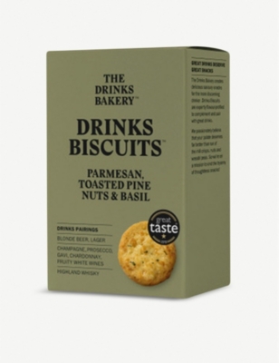 THE DRINKS BAKERY - Parmesan, pinenut & basil biscuits 110g ...