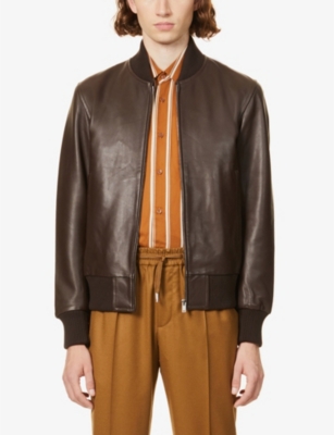 SANDRO - Leather bomber jacket | Selfridges.com