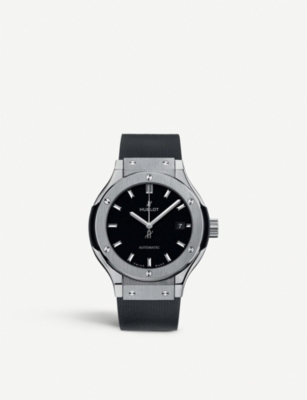 Hublot Mens Silver and Black Classic Fusion 582.Nx.1170.Rx Titanium ...