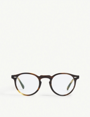 OLIVER PEOPLES - Gregory Peck Havana round-frame glasses | Selfridges.com