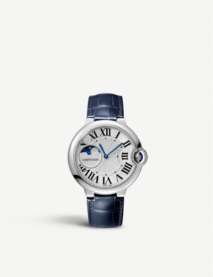 CARTIER - WSBB0020 Ballon Bleu steel and alligator leather watch ...