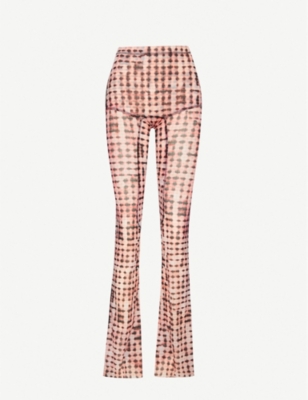 CHARLOTTE KNOWLES - Halycon checked flared stretch-woven leggings ...