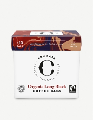CRU KAFE - Organic Fairtrade long black coffee bags 75g | Selfridges.com