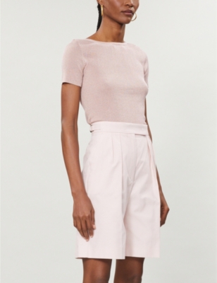 MAX MARA - Fennec metallic stretch-woven top | Selfridges.com