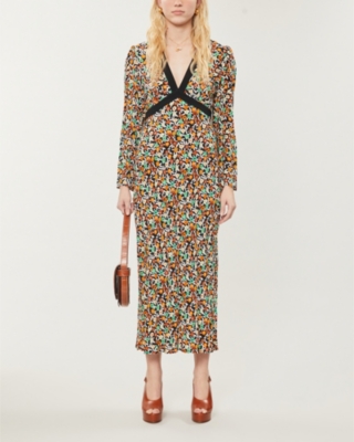 RIXO - Tania floral-print crepe midi dress | Selfridges.com