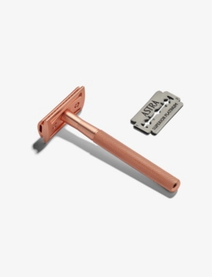 ZERO WASTE CLUB - Rose gold-tone stainless steel reusable safety razor ...