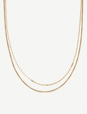 MISSOMA - Box link double chain 18ct gold vermeil on sterling silver ...