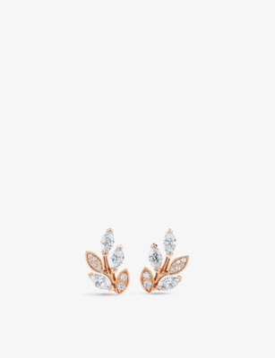 TIFFANY CO Tiffany Victoria diamond and 18ct rose gold earrings Selfridges