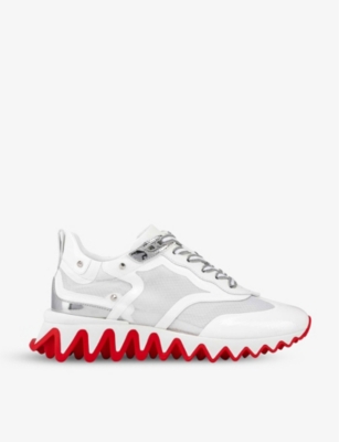 Christian Louboutin Womens Version Bianco Sharkina Flat Rete Fly Calf ...