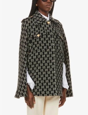 GUCCI - GG-jacquard wool cape | Selfridges.com