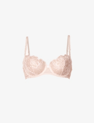 WACOAL - Reflexion semi-sheer stretch-lace balcony bra | Selfridges.com