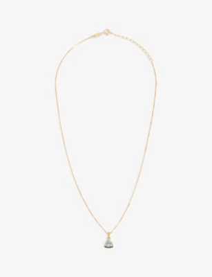 EDGE OF EMBER - Blue Topaz Charm 18k gold-plated necklace | Selfridges.com