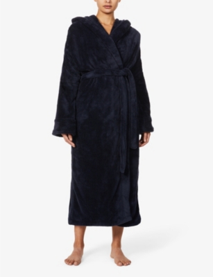 Soho Home Logo-embroidered Recycled-polyester House Robe In Navy | ModeSens