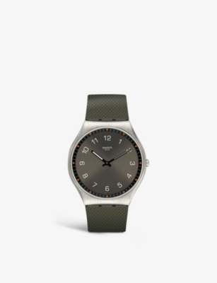 SWATCH - SKINEARTH silicone and stainless-steel quartz watch ...
