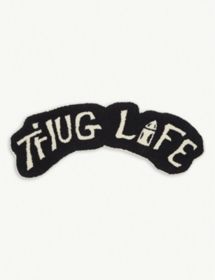 HYPE RUGS - Thug Life logo-intarsia wool rug 80cm | Selfridges.com