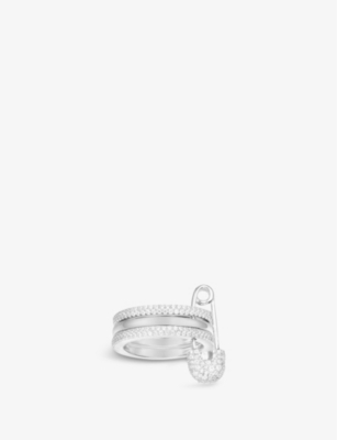 APM MONACO - Triple Hoops And Safety Pin yellow-tone sterling silver ...