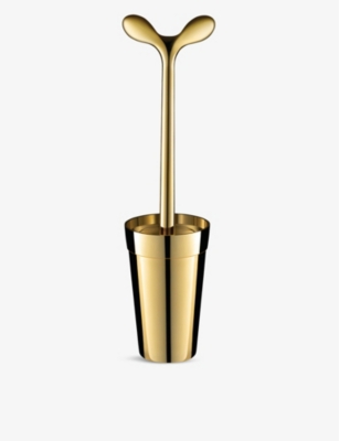ALESSI - Merdolino 100th anniversary gold-tone resin toilet brush 48cm ...