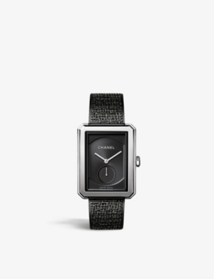 CHANEL - BOY-FRIEND Tweed Motif stainless steel automatic watch ...