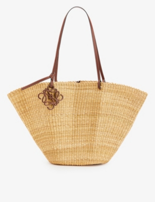 LOEWE - Shell elephant grass and leather basket bag | Selfridges.com