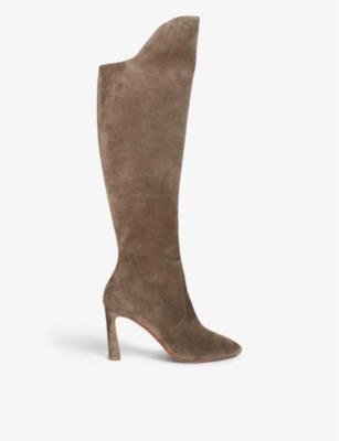 CHRISTIAN LOUBOUTIN - Eleonor botta 85 veau velours silex | Selfridges.com