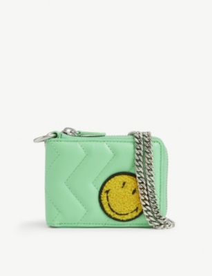 SANDRO - Smiley® quilted leather wallet-on-chain | Selfridges.com