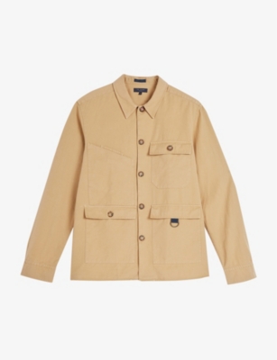 TED BAKER - Bikee cotton and linen-blend shacket | Selfridges.com