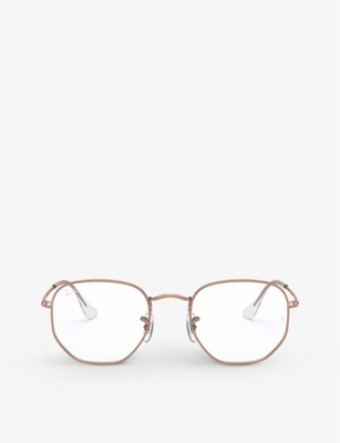 RAY-BAN - RX6448 metal hexagonal-frame glasses | Selfridges.com