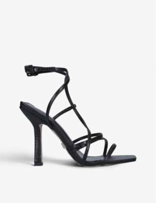 KG KURT GEIGER - Alexa snake-embossed vegan leather heeled sandals ...