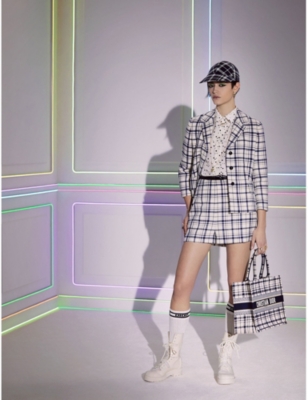 DIOR - Check‘n’Dior-pattern wool jacket | Selfridges.com