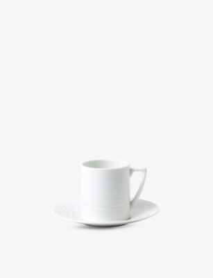 WEDGWOOD - Jasper Conran Strata bone-china espresso cup and saucer set ...