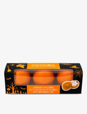 COCOBA - Orange-flavoured hot chocolate bombes set of three 150g ...