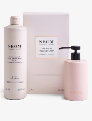 NEOM - Complete Bliss ceramic hand wash dispenser and refill 1l ...