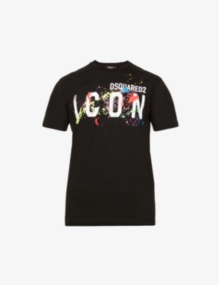 DSQUARED2 - Icon Paint logo-print cotton-jersey T-shirt | Selfridges.com