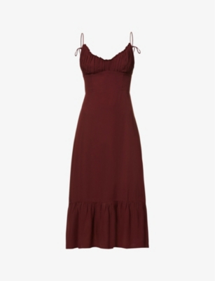 REFORMATION - Embry V-neck crepe midi dress | Selfridges.com