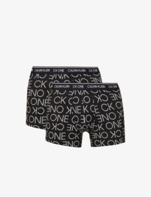 CALVIN KLEIN - Ck One logo-print mid-rise pack of two stretch-cotton ...