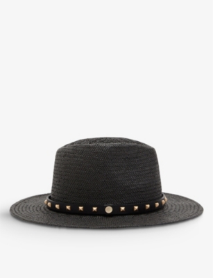 ALLSAINTS - Paige studded woven straw fedora | Selfridges.com