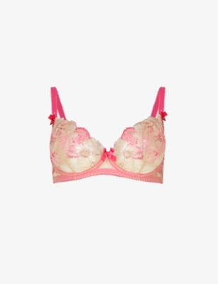 AGENT PROVOCATEUR - Zuri floral-embroidered mesh bra | Selfridges.com