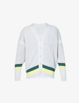 Cfcl Contrast-trim Relaxed-fit Recycled-polyester Cardigan In Light ...