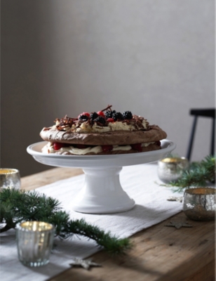 THE WHITE COMPANY - Glazed ceramic cake stand 34cm | Selfridges.com