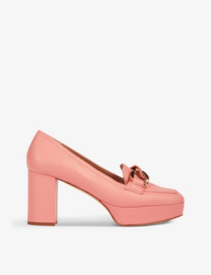 Lk Bennett Kristina Chain-embellished Leather Platform Courts In Pin ...