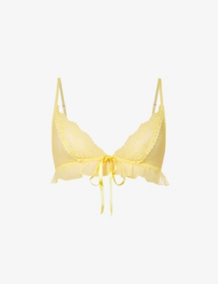 MYLA - Elm Row frilled stretch-lace triangle bra | Selfridges.com