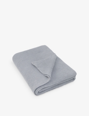 THE WHITE COMPANY - Lyra moss-stitch cotton-knit throw 200cm x 140cm ...