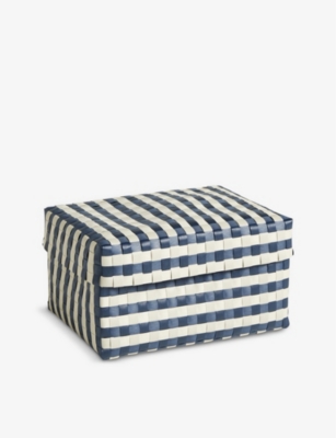 HAY - Maxim Stripe medium recycled-plastic lidded box 24cm x 33.5cm ...