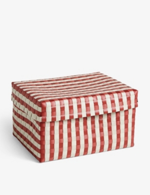 HAY - Maxim Stripe large recycled-plastic lidded box 26.4cm x 35.5cm ...